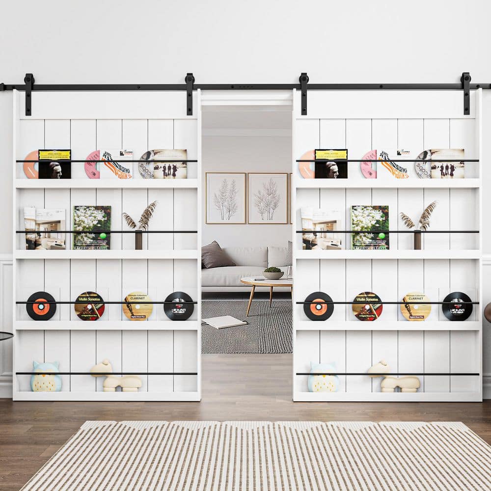 ARK DESIGN 96 in. x 84 in. White Primed Composite MDF Shelves Assembly ...
