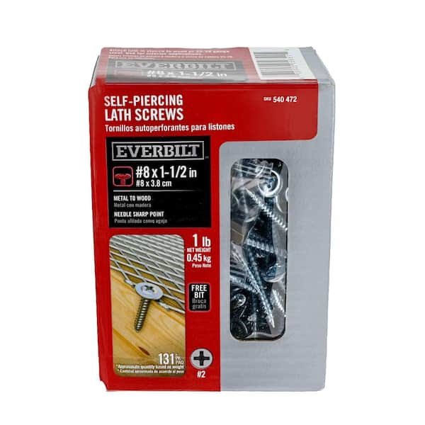 Everbilt #8 x 1-1/2 in. Phillips Drive Truss Head Lath Sharp Point ...
