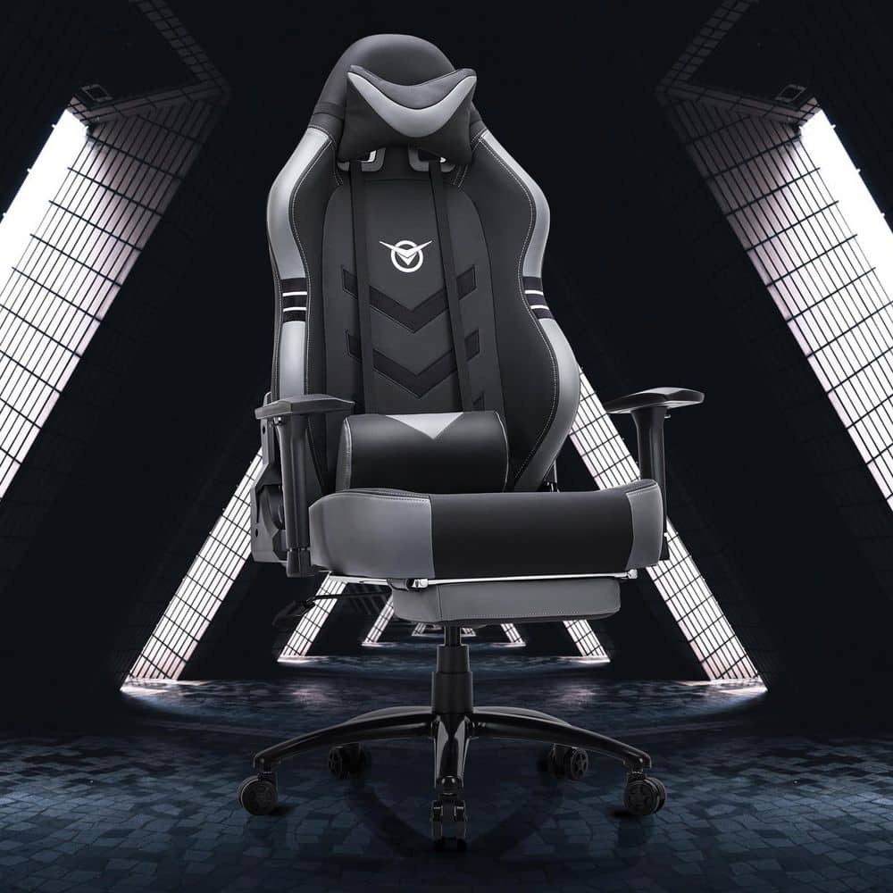 Bestier 350LBS Big and Tall Gray Gaming Chair Sweat-Proof Uphostery ...