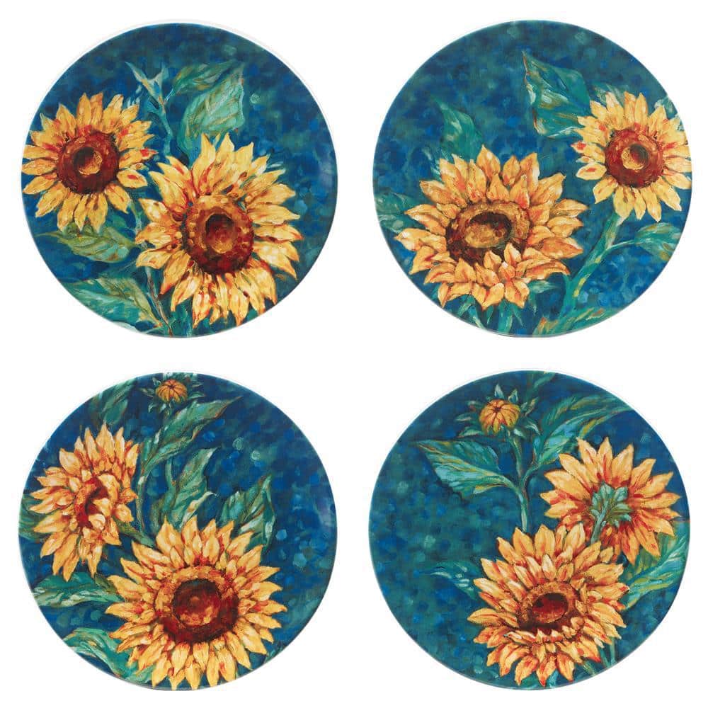 Certified International Multicolor Sunflowers Earthenware Dinner Plates ...
