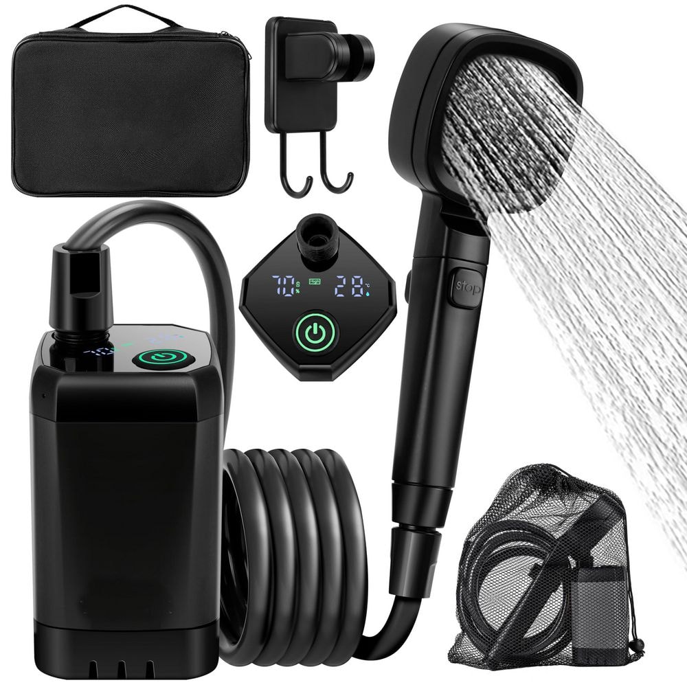 Phewnyzo Portable Outdoor Shower Kit Waterproof Electric Pump Filtered ...