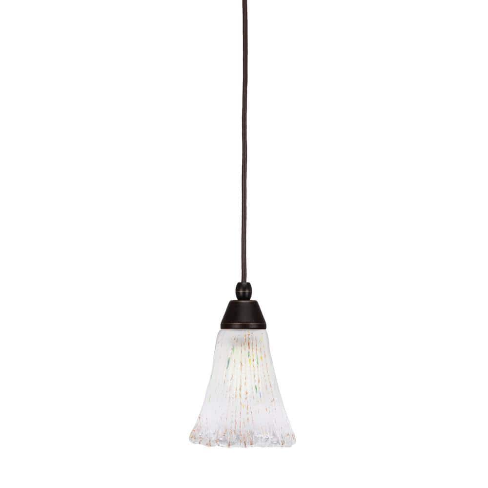 Bryson 100-Watt 1-Light Brown Shaded Pendant Light Mini Pendant with 5. ...