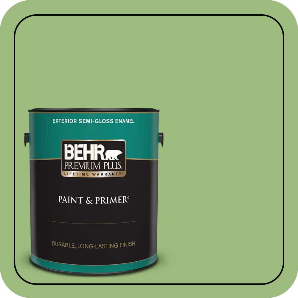 BEHR PREMIUM PLUS 1 gal. #P380-5 Gleeful Semi-Gloss Enamel Exterior ...