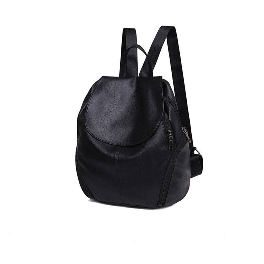 Cisvio Women 13.8 in. Black Backpack Leather Backpacks Casual Teenagers ...
