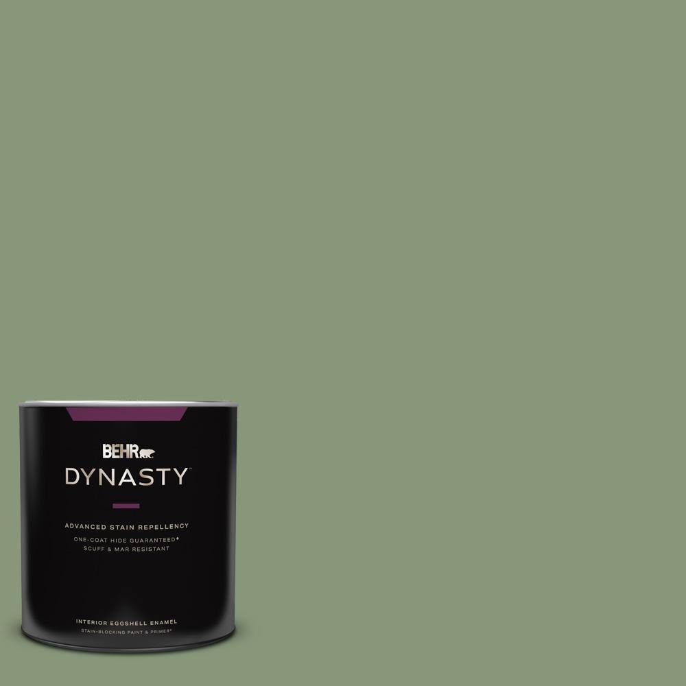 BEHR DYNASTY 1 qt. #S390-5 Laurel Tree One-Coat Hide Eggshell Enamel ...