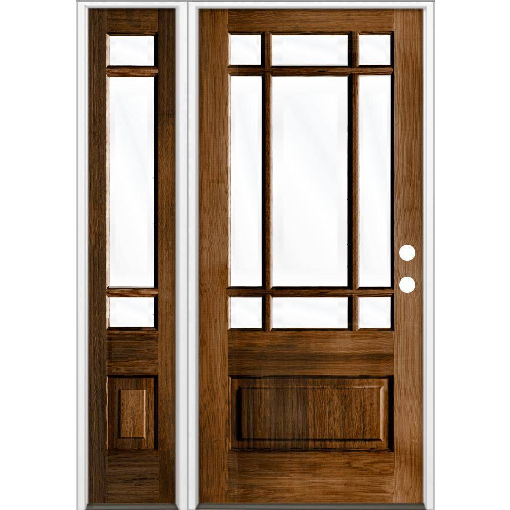 Krosswood Doors 36 in. x 80 in. 3/4 Prairie-Lite Clear Glass Provincial ...