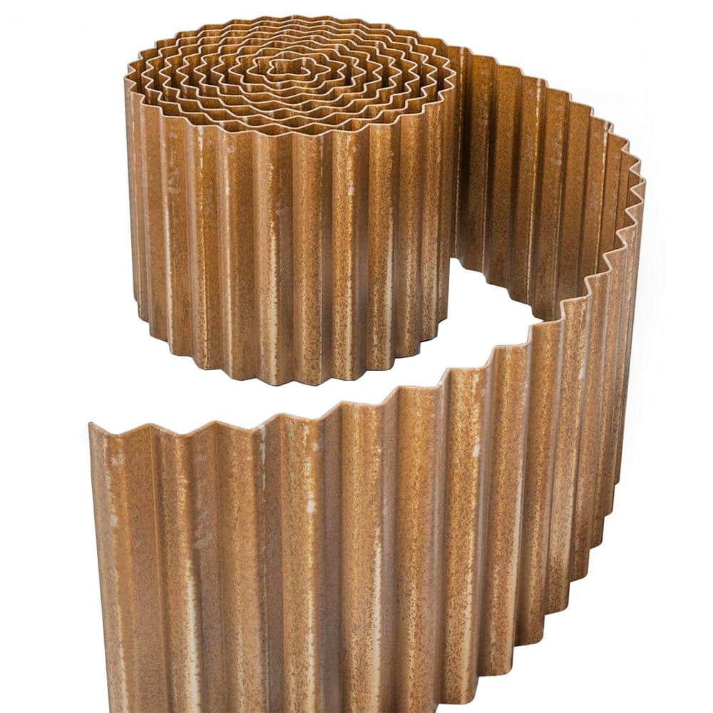 ATENGNES 6 in. x 480 in. Sturdy Corrugated Rusty Metal Garden Landscape ...