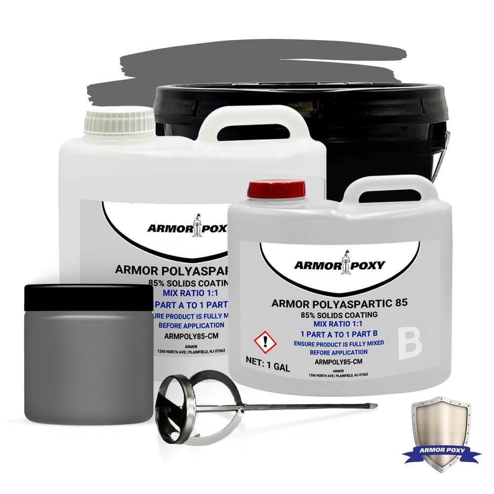ARMORPOXY 2 Gal. Clear Gloss Polyaspartic Coating 2 Part Epoxy Desert ...