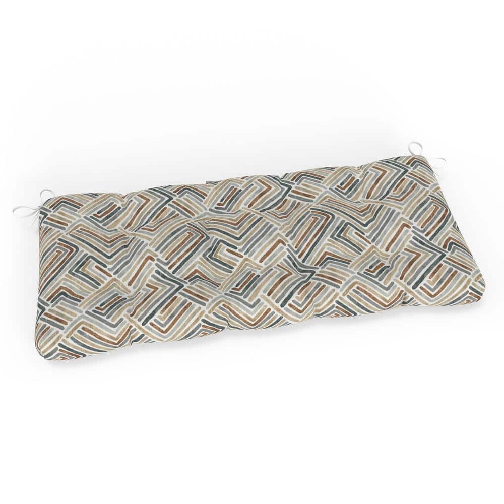 Pillow Perfect Geometric 44 in W x 3 in H Rectangular Outdoor Tufted ...