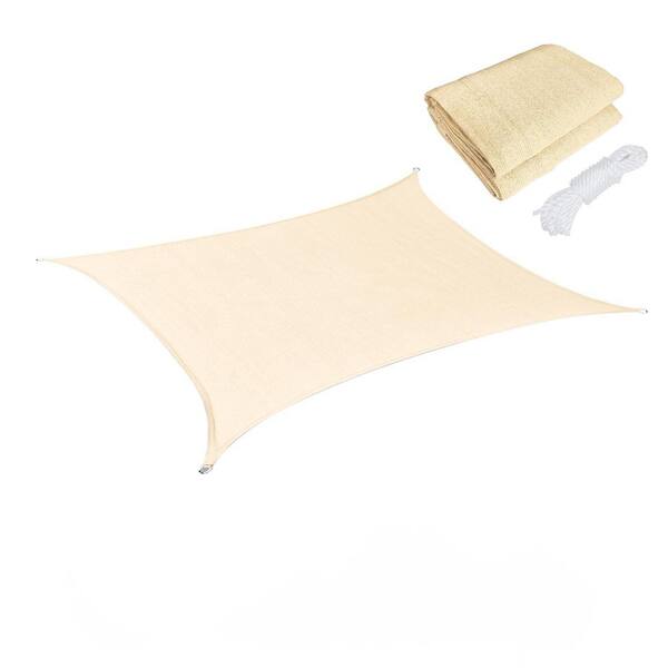 Wildaven 10 ft. x 13 ft. Sand Rectangle Premium Permeable Sun Shade ...