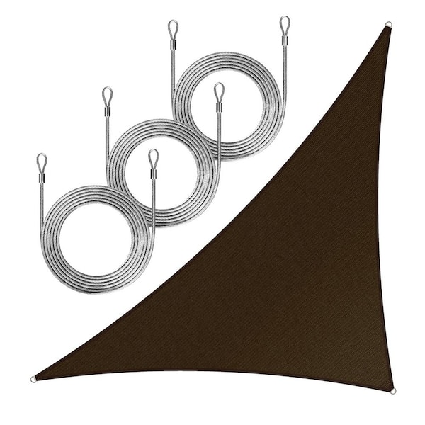 ROYAL SHADE 24 ft. x 24 ft. x 24 ft. Triangle Sun Shade Sail with Rope ...