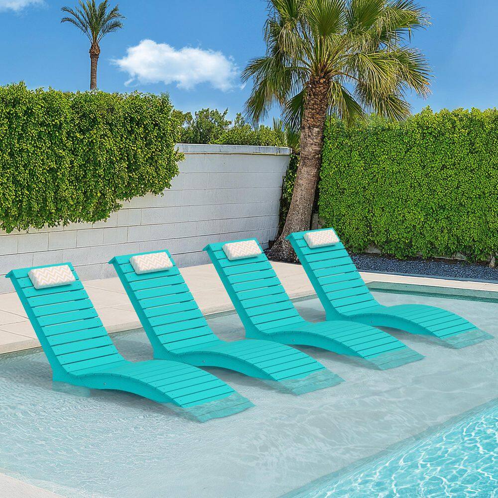 Hotormer Aruba Blue HDPS Plastic Outdoor Chaise Lounge UV Protection ...