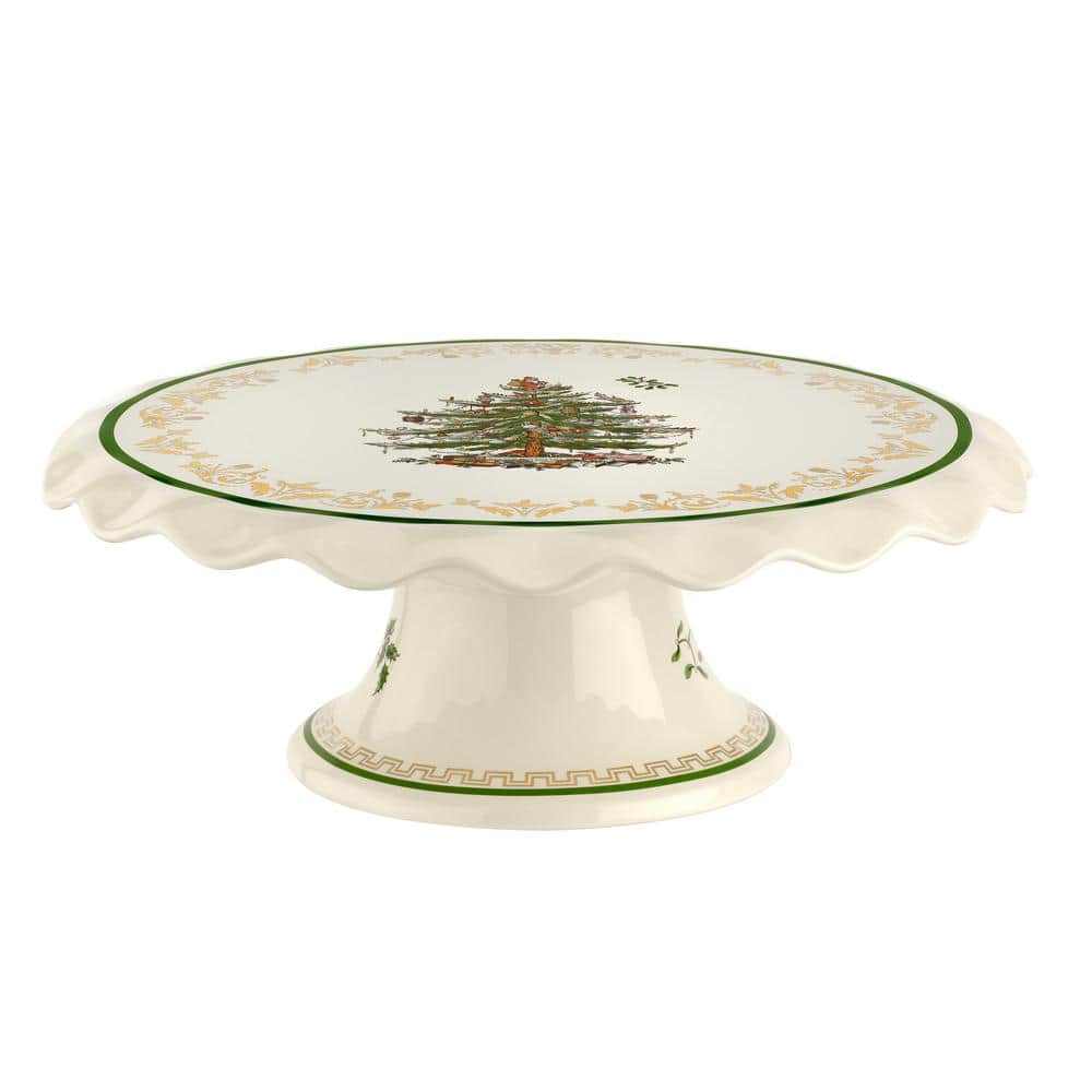 Spode Christmas Tree Gold Ceramic Footed Cake Plate 1697836 - The Home ...