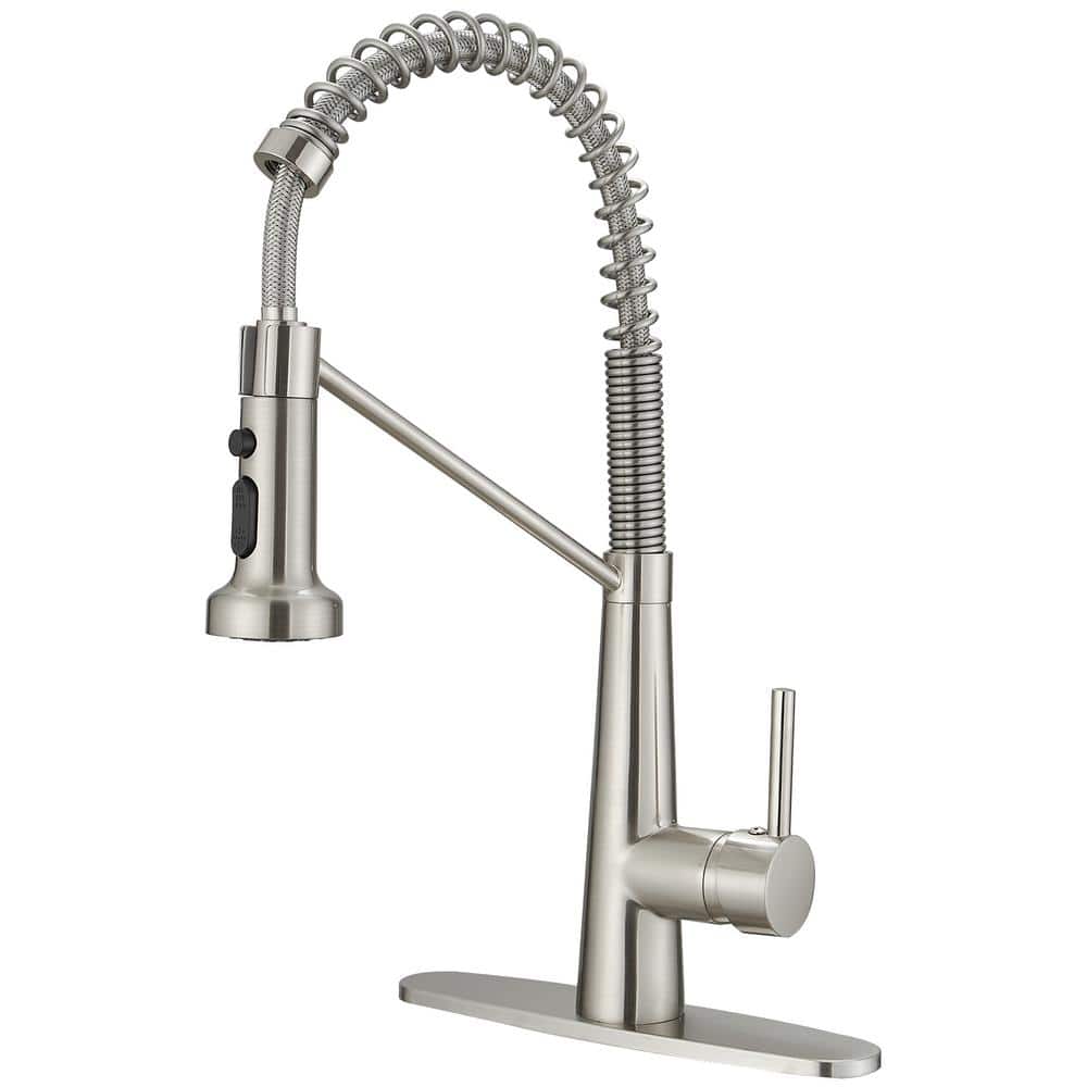 BWE Single-Handle Pull-Down Sprayer 2 Spray High Arc Kitchen Faucet ...