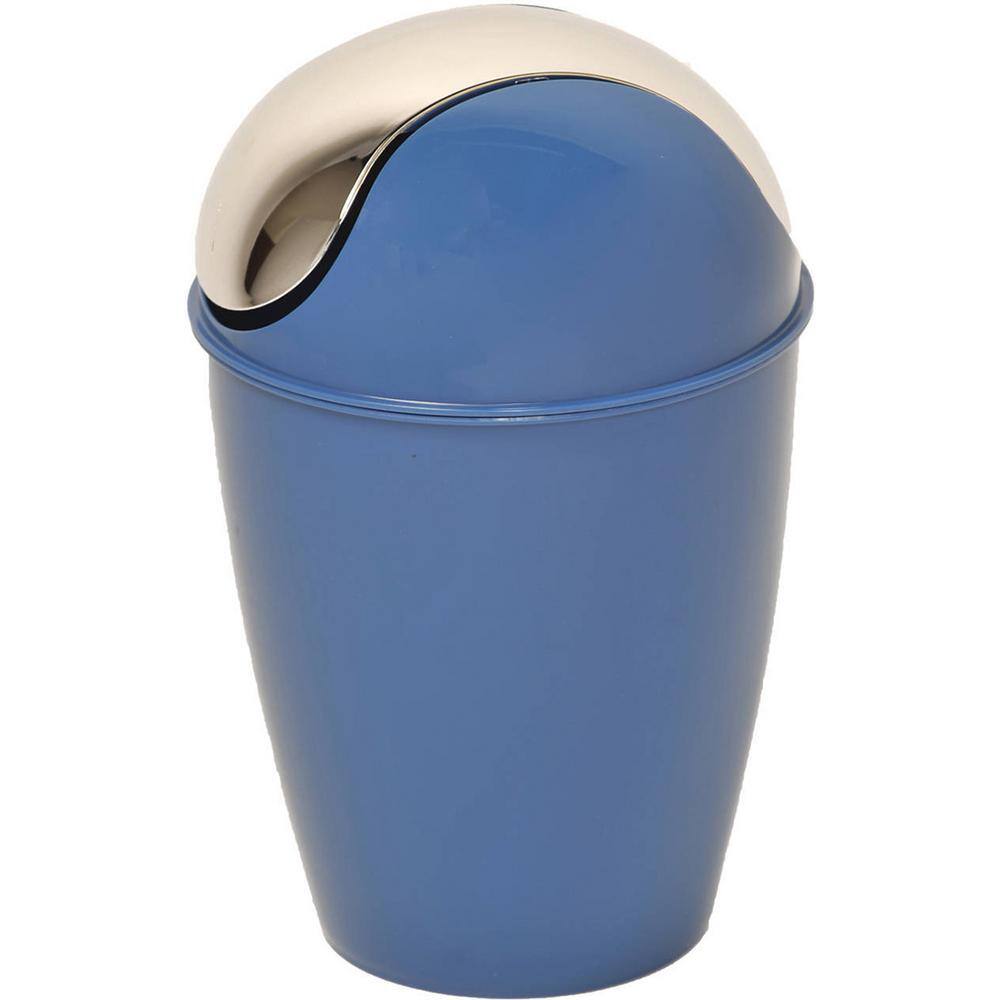 4.5 l/1.2 Gal Round Bath Floor Trash Can Waste Bin in Navy Blue-6518118 ...