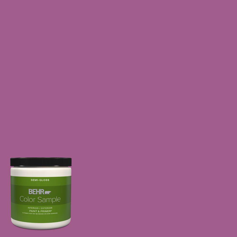 BEHR PREMIUM PLUS 8 oz. #P110-6 Wild Berry Semi-Gloss Interior/Exterior ...