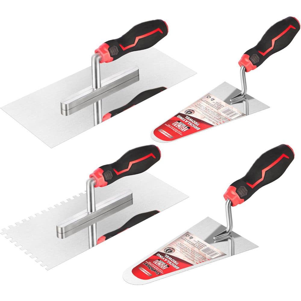 KIWDZFU 14 x 7.5 Concrete and Masonry Trowel Set with Soft Grip Handle ...