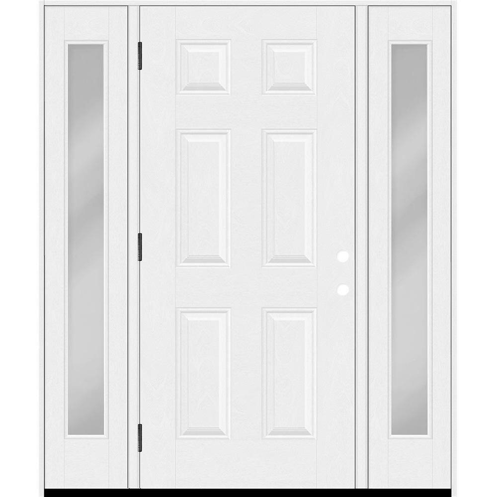 Steves & Sons Regency 64 in. x 80 in. 6-Panel RHOS Unfinished White ...