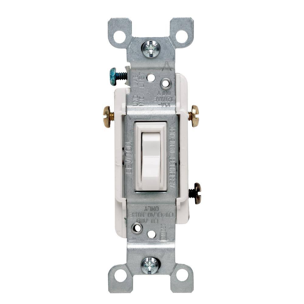 Leviton 15 Amp 3 Way Toggle Switch White R62 01453 02W The Home Depot Leviton 15 Amp 3 Way Toggle Switch White R62 01453 02W The Home Depot