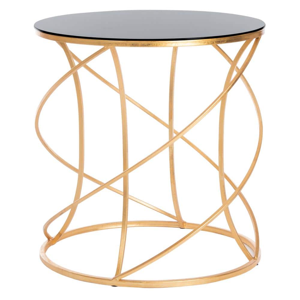 SAFAVIEH Cagney Gold/Black End Table FOX2535B - The Home Depot