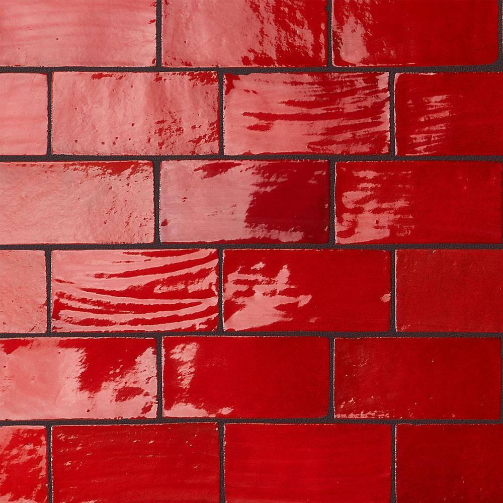 Ivy Hill Tile Orion Selenium Red 3.93 in. x 7.87 in. Glazed Terracotta ...