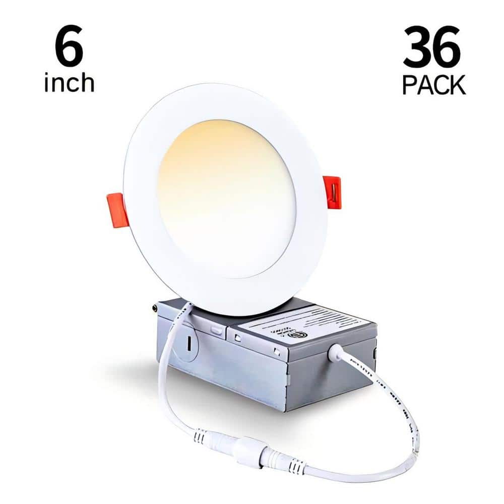 Maxax 6 in. Canless Ultra-Thin 12-Watt CCT 5000K Remodel Integrated LED ...
