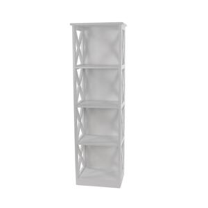 Litton Lane 51 in. White Wood Traditional 4 Shelf Shelving Unit 62687 ...
