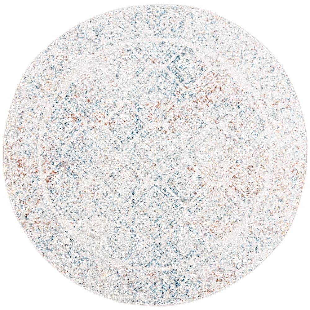 Multi-Colored Polypropylene 5 ft. x 5 ft. Solid Color Indoor Round Area ...