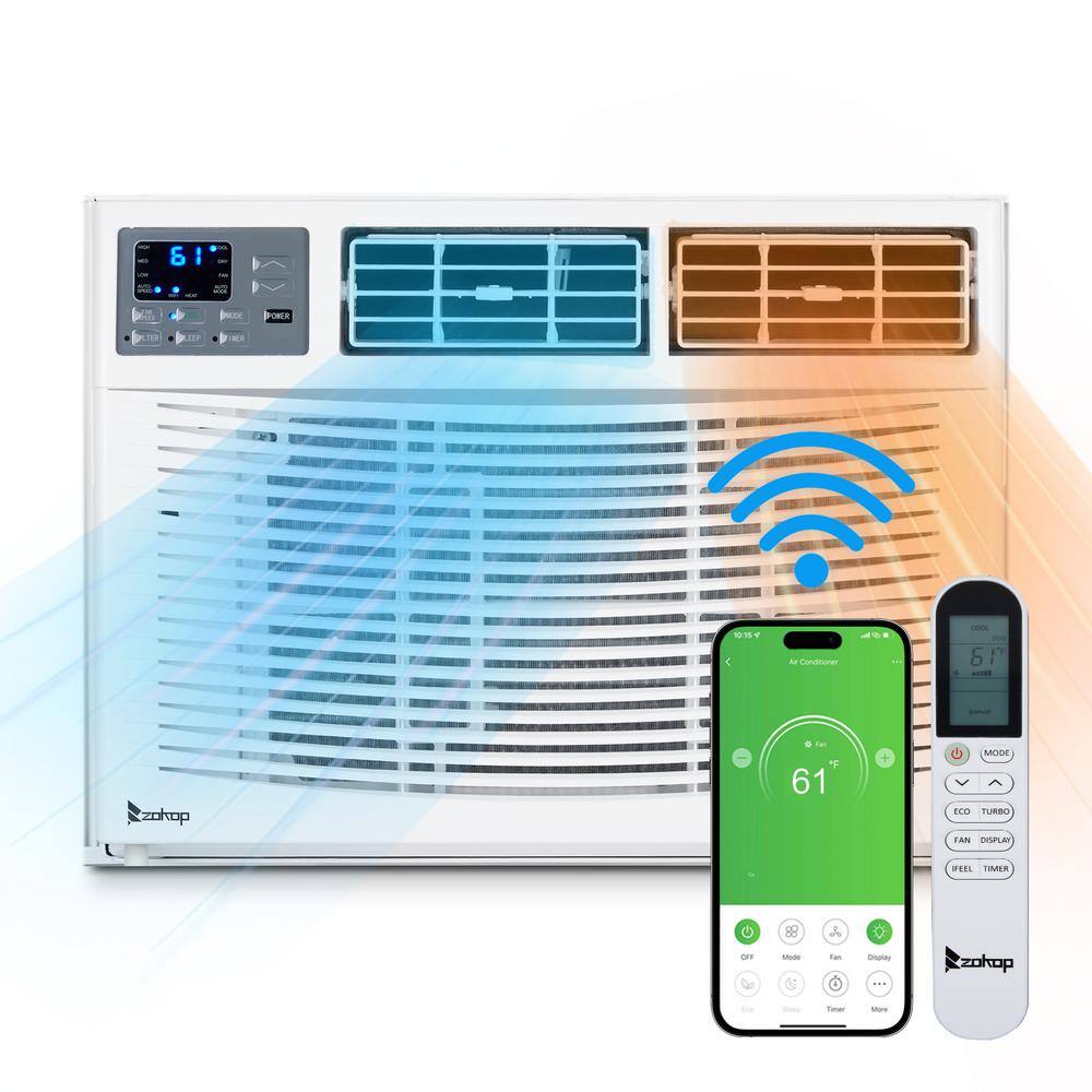 Karl home 8000 BTU (DOE) 115-Volt WIFI Window Air Conditioner Cools 350 ...