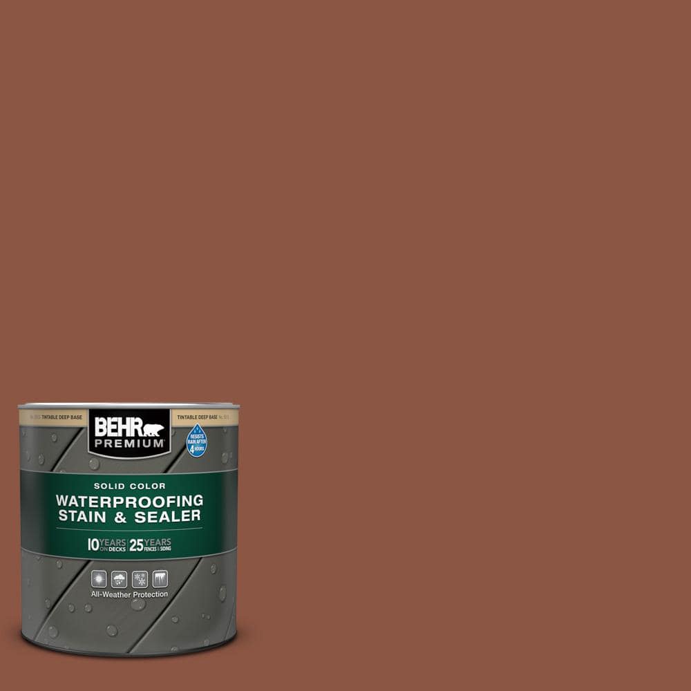 BEHR PREMIUM 1 qt. #S180-7 True Copper Solid Color Waterproofing ...