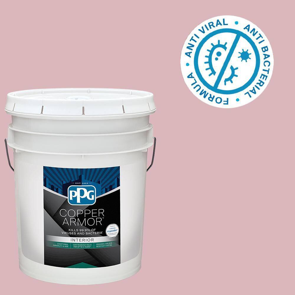 COPPER ARMOR 5 gal. PPG18-19 Crushed Roses Semi-Gloss Antiviral and ...