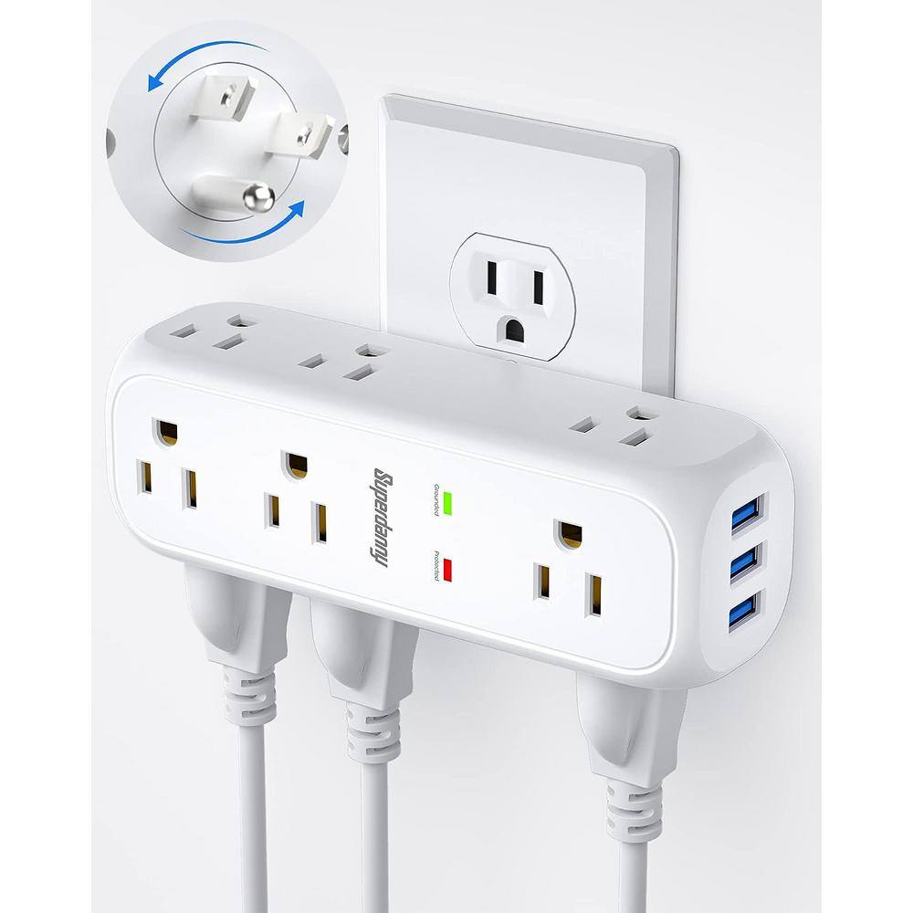 Etokfoks 9 AC Outlets & 3 USB Ports Wall Charger: Outlet Extender with ...
