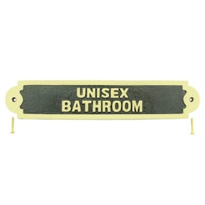 RENOVATORS SUPPLY MANUFACTURING RESTROOM Solid Brass Sign Plaque 2 1/8 ...