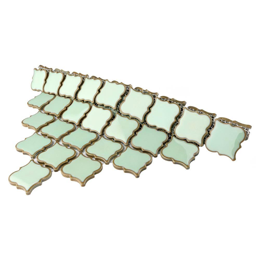 Merola Tile Hudson Tangier Light Green 6 in. x 6 in. Porcelain Mosaic ...