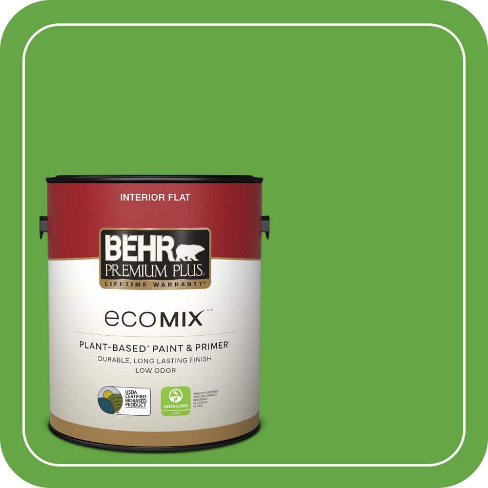 BEHR PREMIUM PLUS 1 gal. #430B-6 Caterpillar Flat EcoMix Plant-Based ...