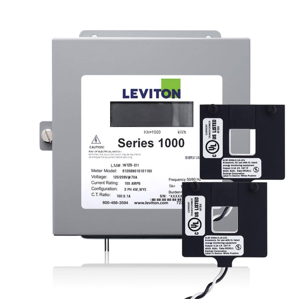 Leviton Series 1000 Single Phase Indoor Meter Kit, 120/240-Volt 100 Amp ...