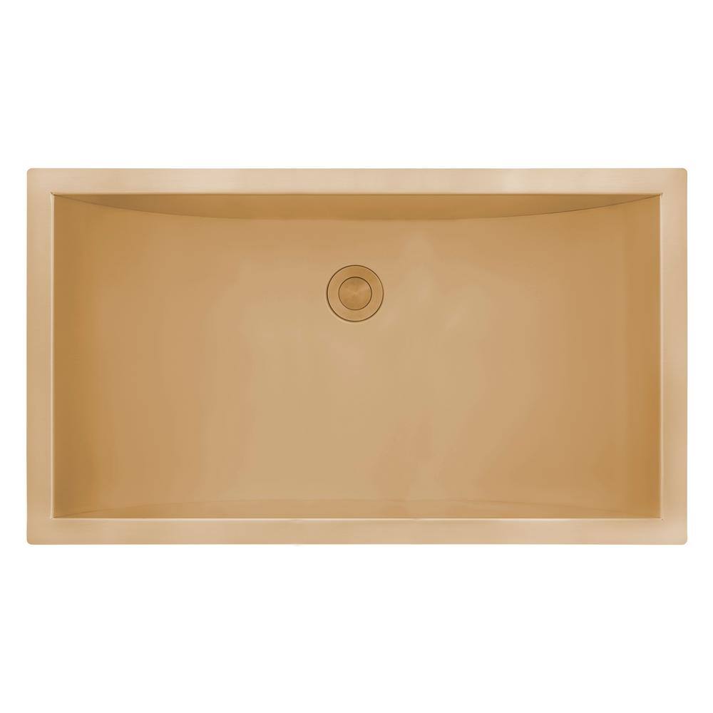 Ruvati Ariaso 30 in. x 14 in . Bathroom Sink in Brushed Gold/Yellow ...
