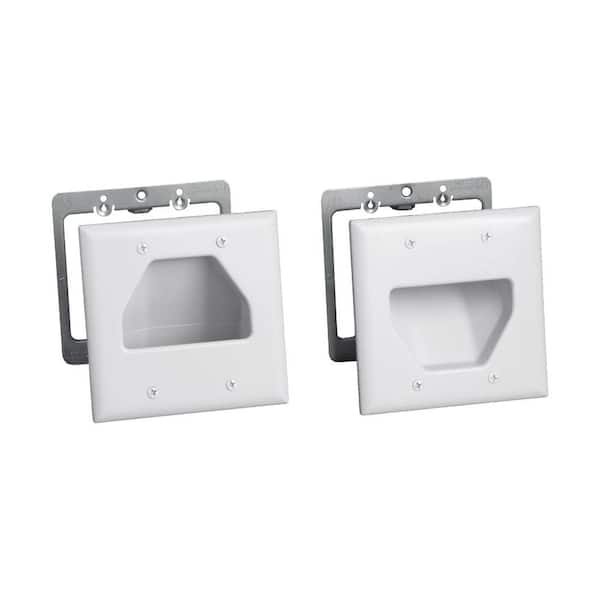 In-Wall Cable Management Kit with Recessed Single Outlet and HDMI Pass ...