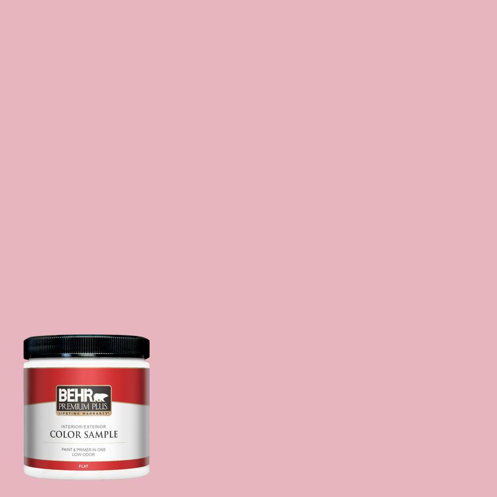 BEHR PREMIUM PLUS 8 oz. #110C-2 Colonial Rose Flat Interior/Exterior ...