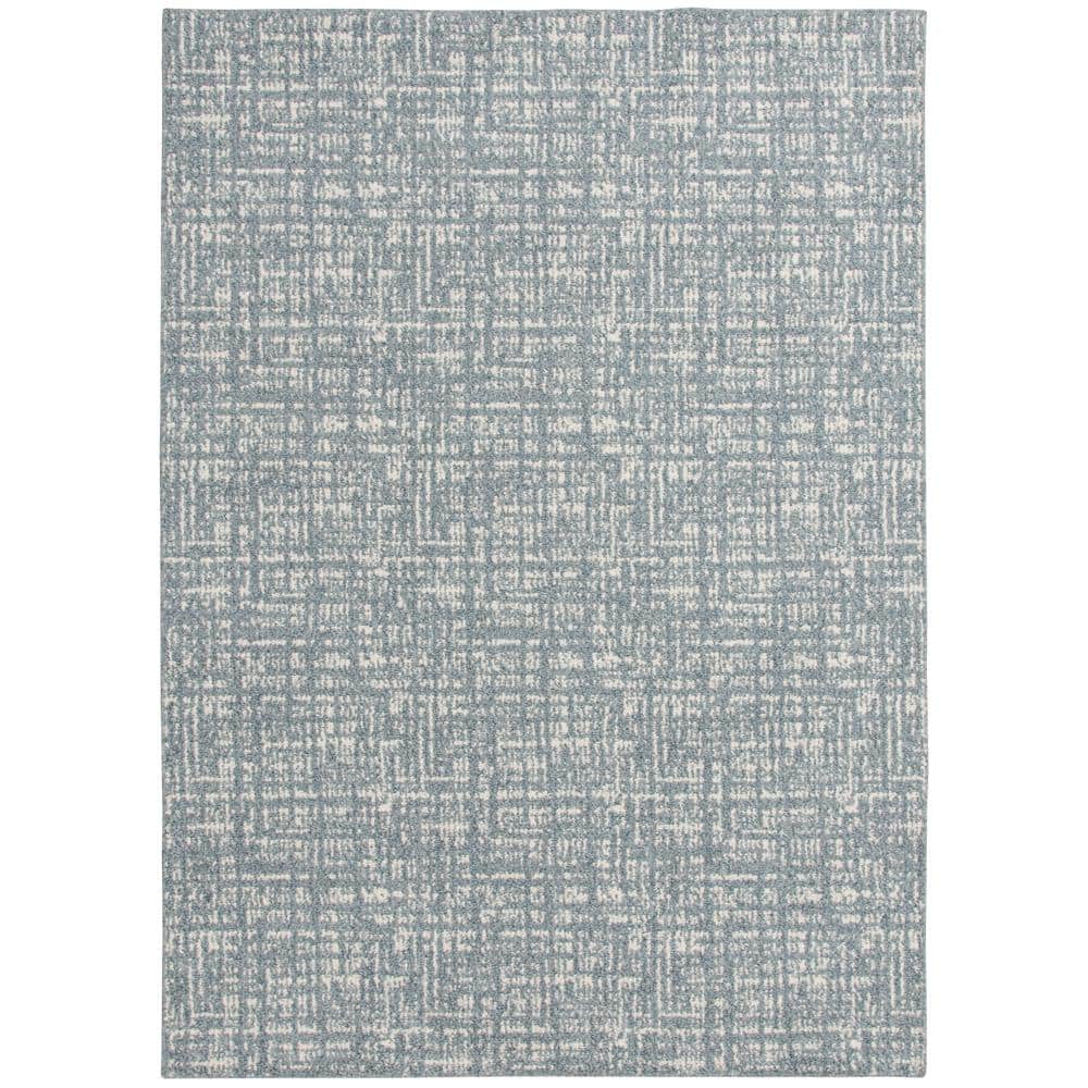 StyleWell Light Blue/White 5 ft. x 7 ft. Abstract Area Rug COL507.274 ...