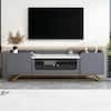 Harper & Bright Designs Gray Modern TV Stand Fits TVs up to 70 in. with ...