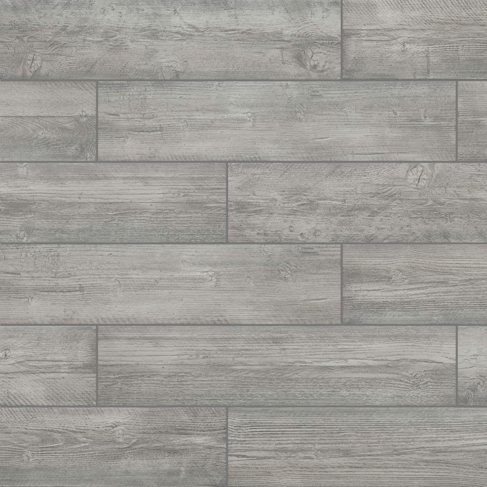 Florida Tile Home Collection Tahoe Cedar Gray 6 in. x 24 in. Porcelain ...