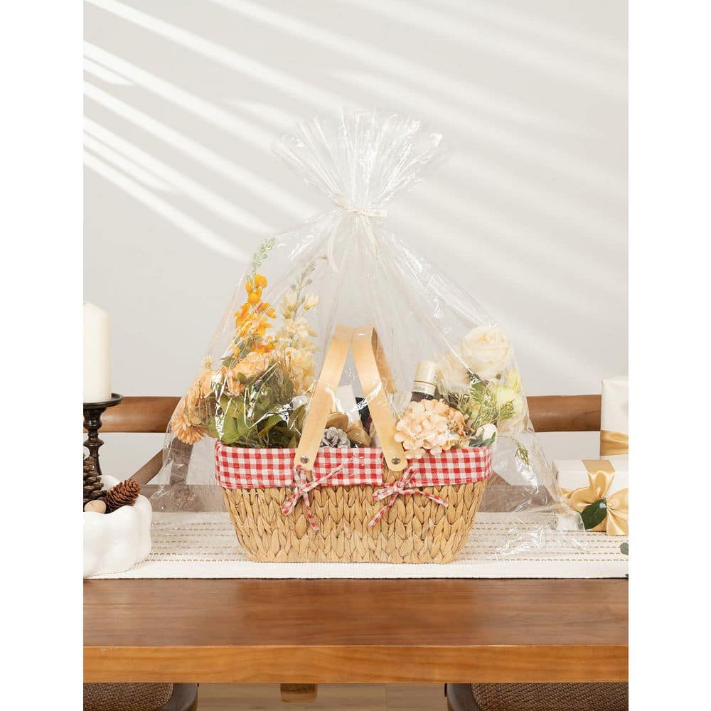 Red 15 in. x 7 in. Wicker Decorative Basket TN0274 - The Home Depot