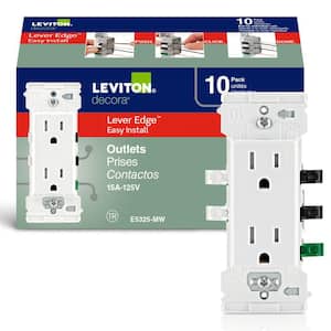Leviton Decora 15 Amp Tamper Resistant Duplex Outlet with 30W USB-C ...