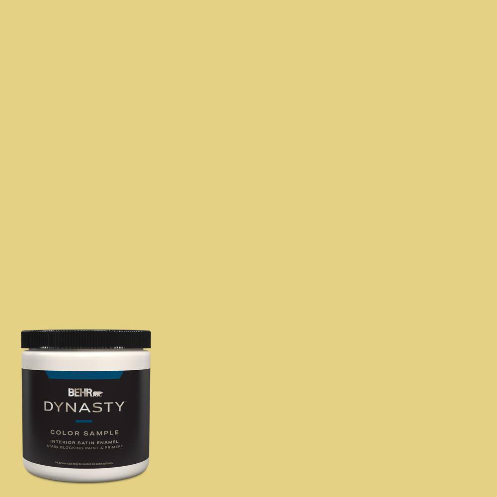 BEHR DYNASTY 8 oz. #P330-4 Starfruit Satin Enamel Stain-Blocking ...