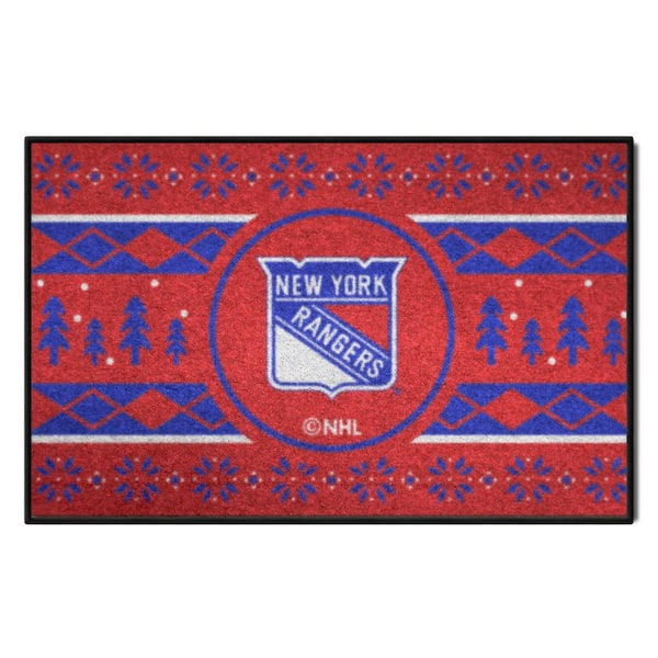 FANMATS New York Rangers Holiday Sweater Red 1.5 ft. x 2.5 ft. Starter ...