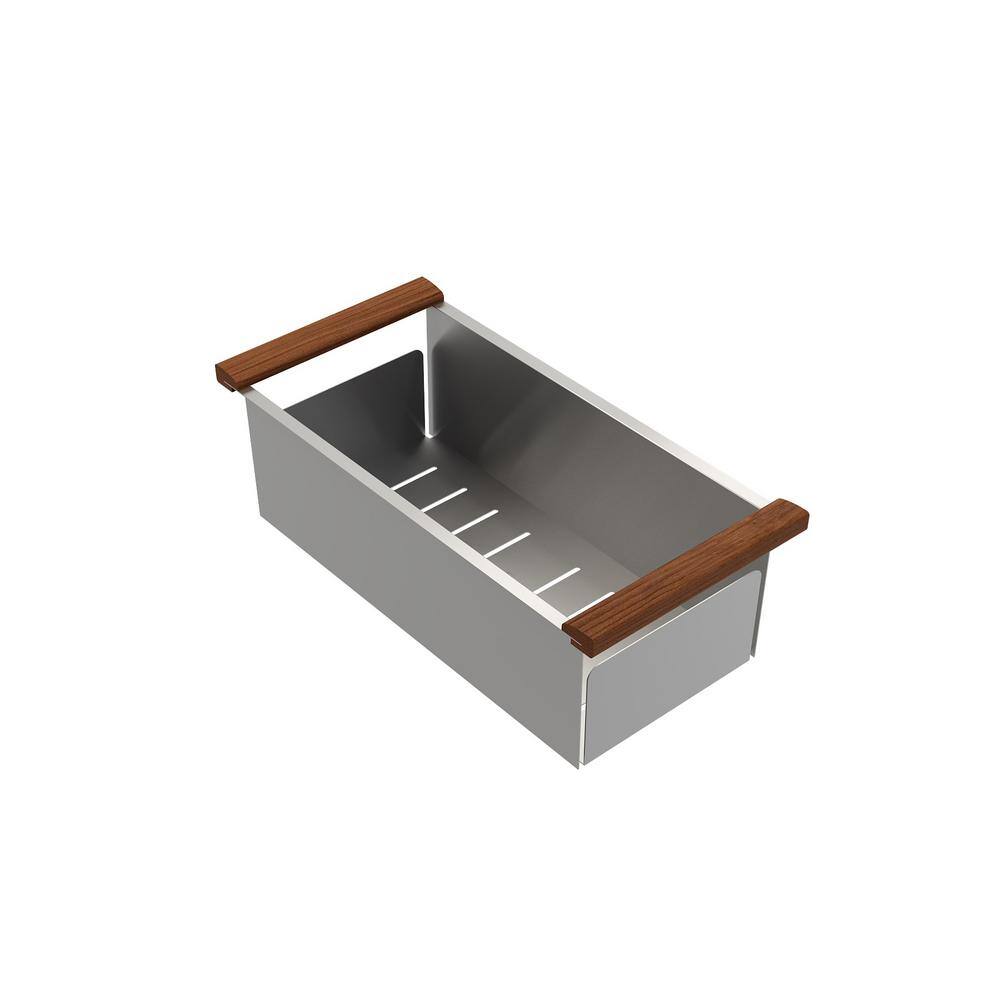 BOCCHI Extra Deep Stainless Steel Colander with Wooden Handles for ...