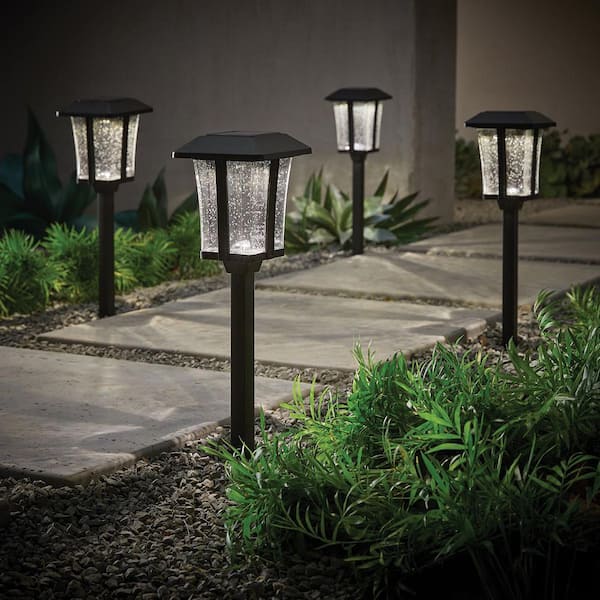 Hampton Bay Callaway Black Integrated LED Weather Resistant Outdoor ...