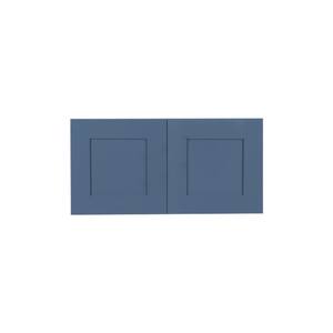 LIFEART CABINETRY Lancaster Blue Plywood Shaker Stock Assembled Base ...