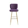 40.55 in. H Purple Bar Stools with Low Back and Footrest LJ429AC--2 ...